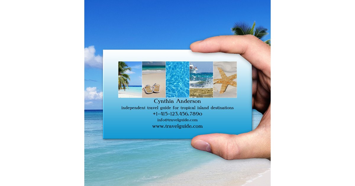 Tropical Destination QR Code Travel Agent Business Card | Zazzle