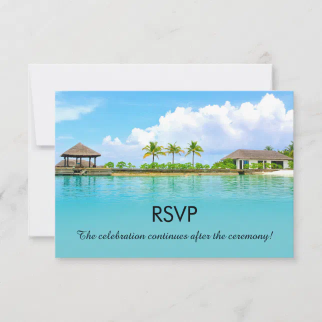 Tropical Destination Resort Beach Wedding RSVP Invitation | Zazzle