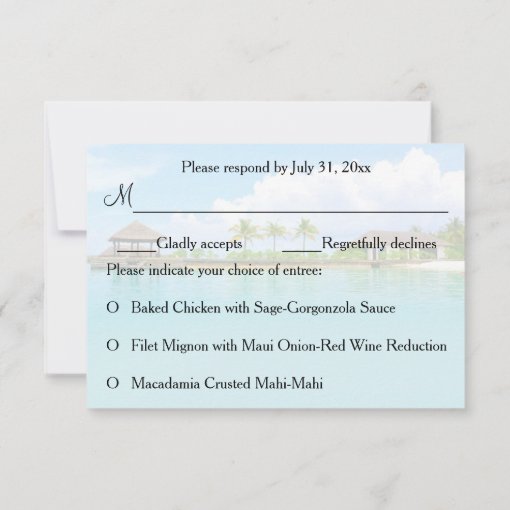 Tropical Destination Resort Beach Wedding RSVP Invitation | Zazzle
