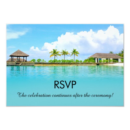Tropical Destination Resort Beach Wedding RSVP Invitation | Zazzle.com