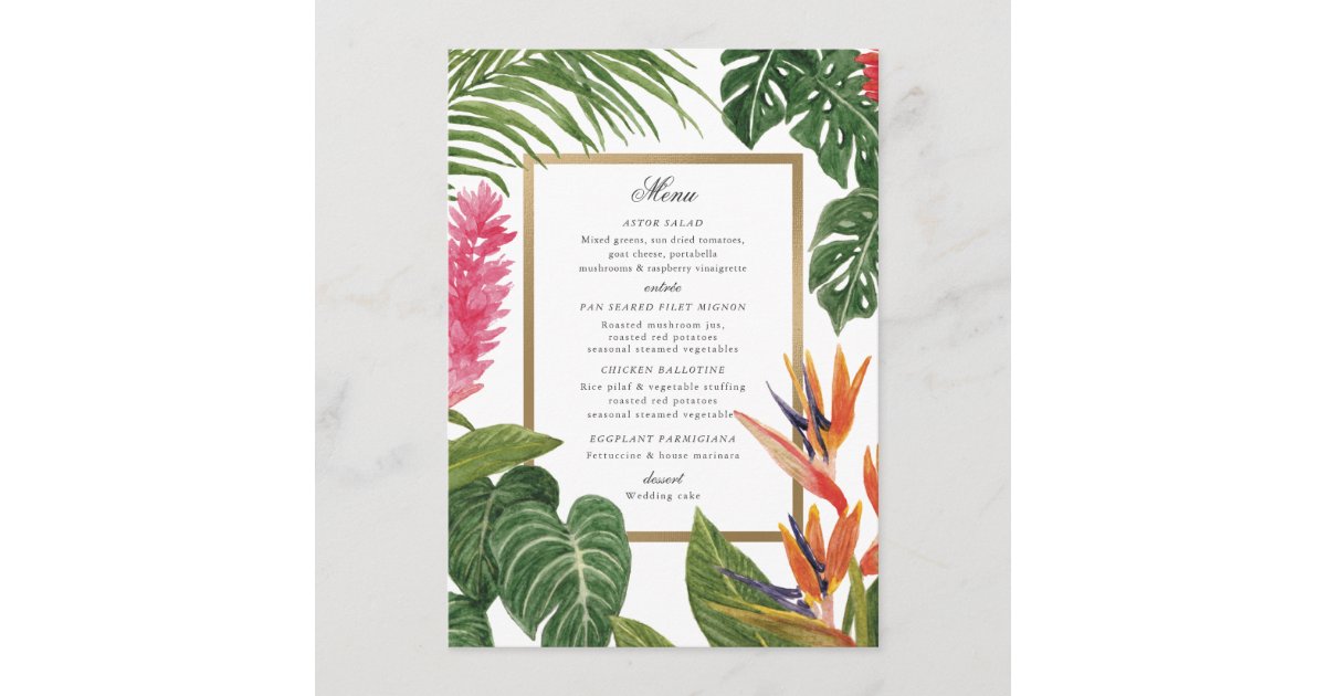 Tropical Dream Menu | Zazzle