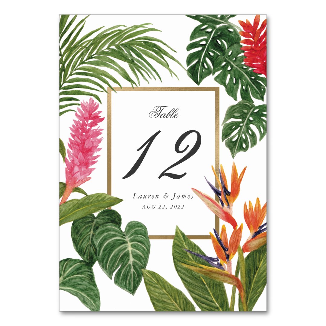 Tropical Dream Table Number | Zazzle