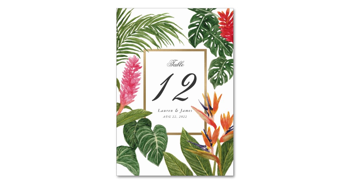 Tropical Dream Table Number | Zazzle