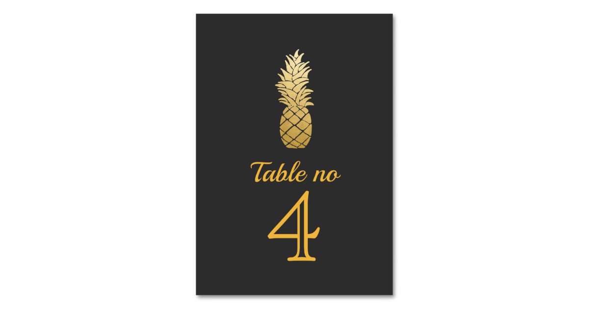 Tropical Elegance | Pineapple Wedding Table Number | Zazzle