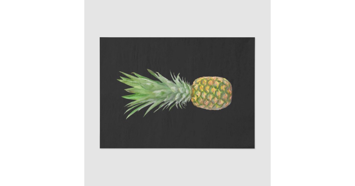 Tropical Elegant Yellow Green Black Pineapple Tissue Paper | Zazzle