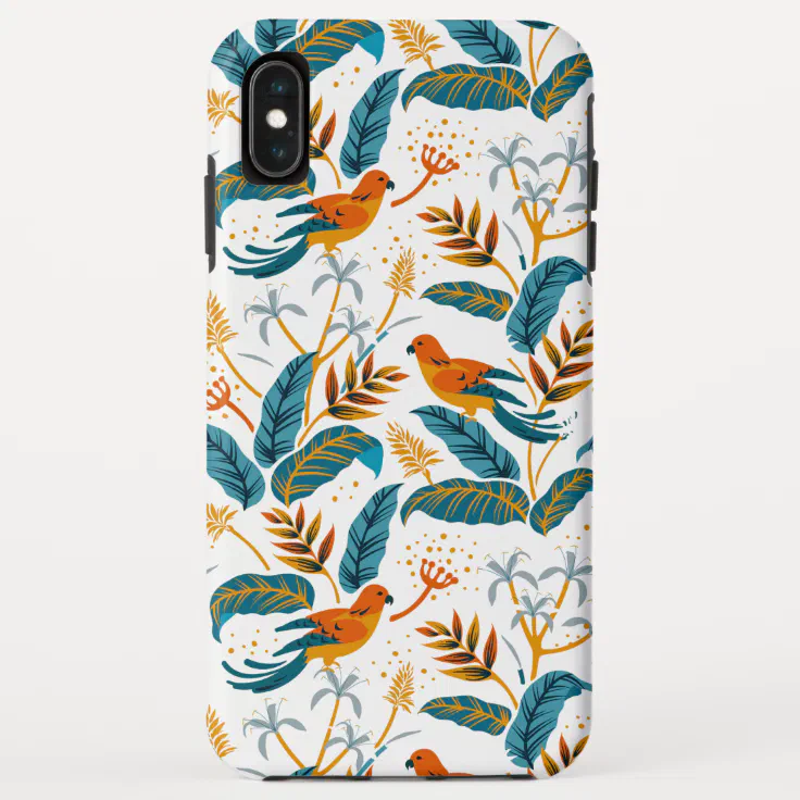 Tropical exotic birds and leaves pattern Case-Mate iPhone case | Zazzle
