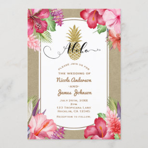 Hawaiian Engagement Party Invitations | Zazzle