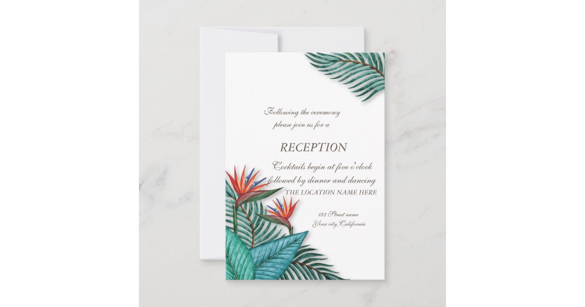 Tropical Exotic Flowers Wedding Invitation | Zazzle