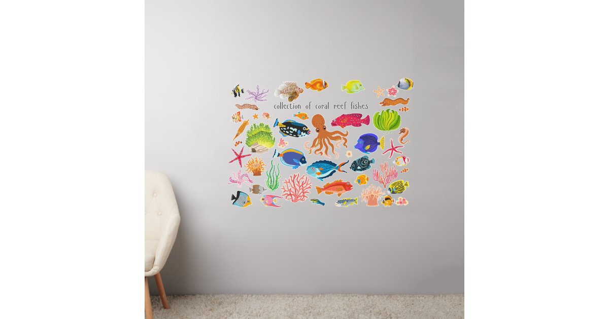Tropical Fish Aquarium Shop Business Decorative Wall Decal | Zazzle