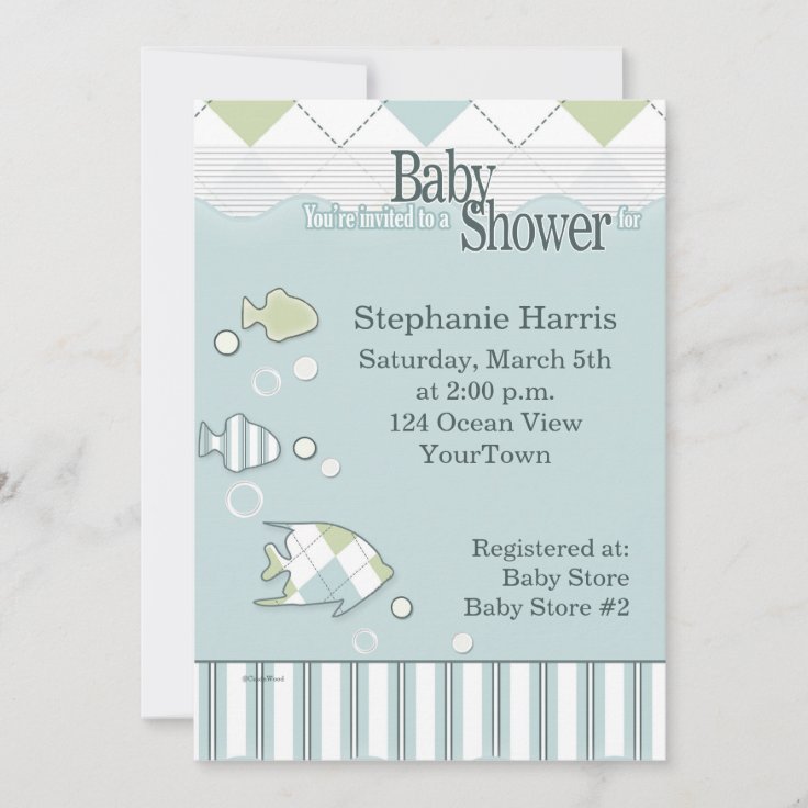 Tropical Fish Baby Shower Invitation | Zazzle
