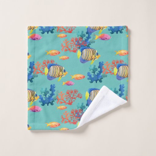 Tropical Fish & Coral Bath Towel Set | Zazzle