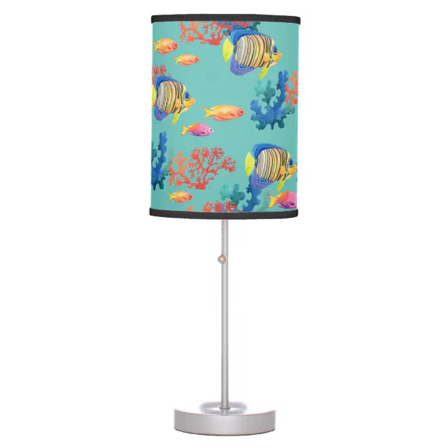 Tropical Fish & Coral Table Lamp | Zazzle