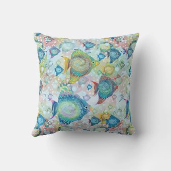 Tropical Fish Marine Aquarium Throw Pillow | Zazzle