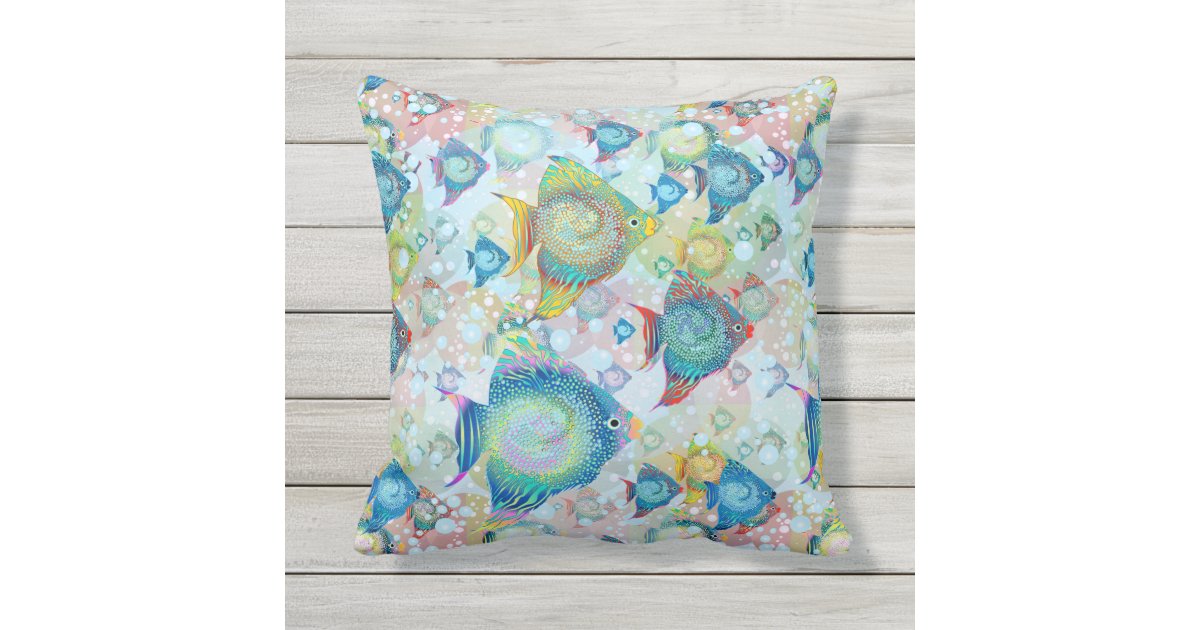 Tropical Fish Marine Aquarium Throw Pillow | Zazzle.com