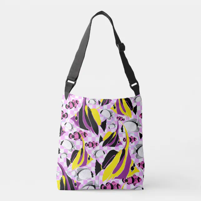 Tropical Fish Pattern Colourful Ocean Reef Crossbody Bag | Zazzle