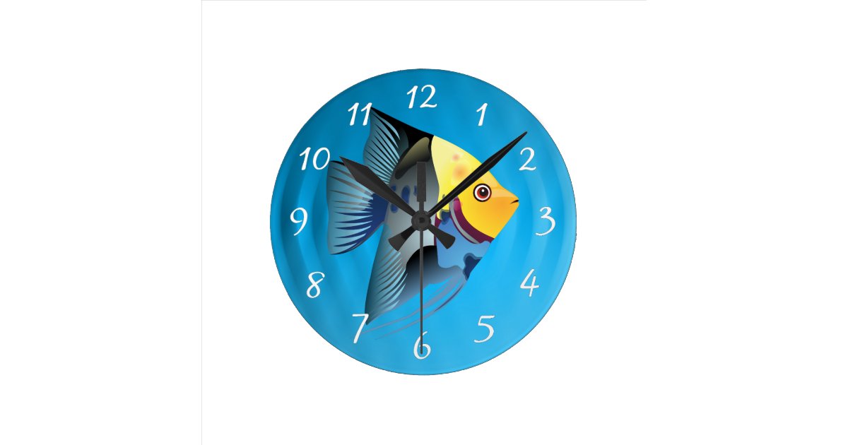 tropical fish round clock | Zazzle.com