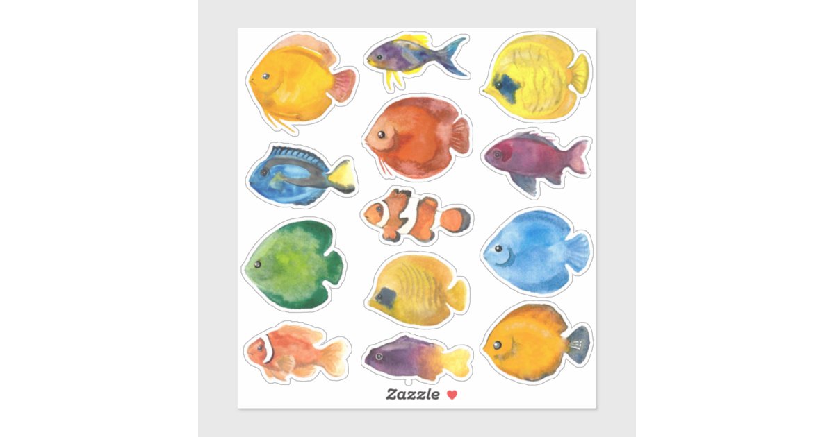 Tropical Fish Sticker | Zazzle