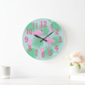 tropical flamingo clock | Zazzle