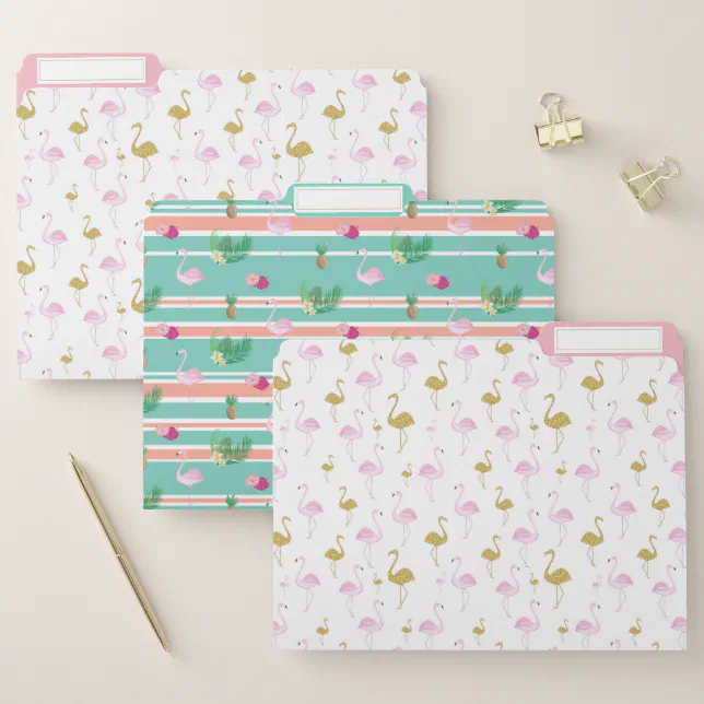 Tropical Flamingo Files / Dividers File Folder | Zazzle