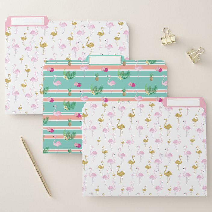 Tropical Flamingo Files / Dividers File Folder | Zazzle.com