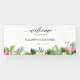 Tropical Flamingo Leaves Script Wedding Welcome Banner | Zazzle