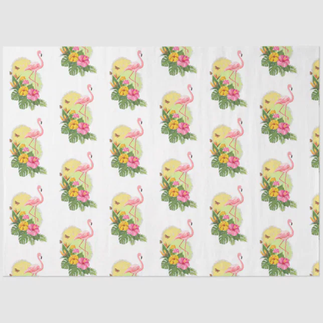 Tropical Flamingo Series Design 11 Tissue Paper | Zazzle