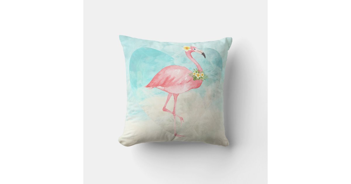 Tropical Flamingo Throw Pillow | Zazzle