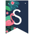 Tropical Flamingos - Pink & Blue - Baby Shower Bunting Flags | Zazzle
