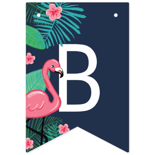Tropical Flamingos - Pink & Blue - Baby Shower Bunting Flags | Zazzle