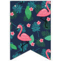 Tropical Flamingos - Pink & Blue - Baby Shower Bunting Flags | Zazzle