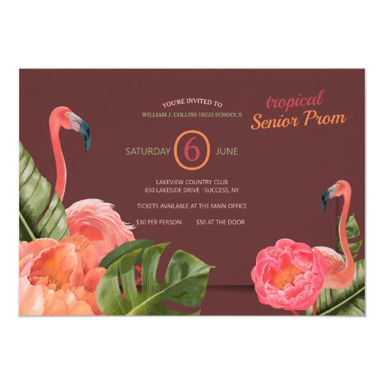 Tropical Flamingos Prom Invitations | Zazzle.com