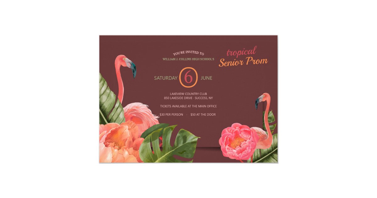 Tropical Flamingos Prom Invitations | Zazzle.com