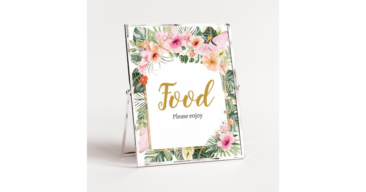 Tropical Floral Aloha Food Poster | Zazzle
