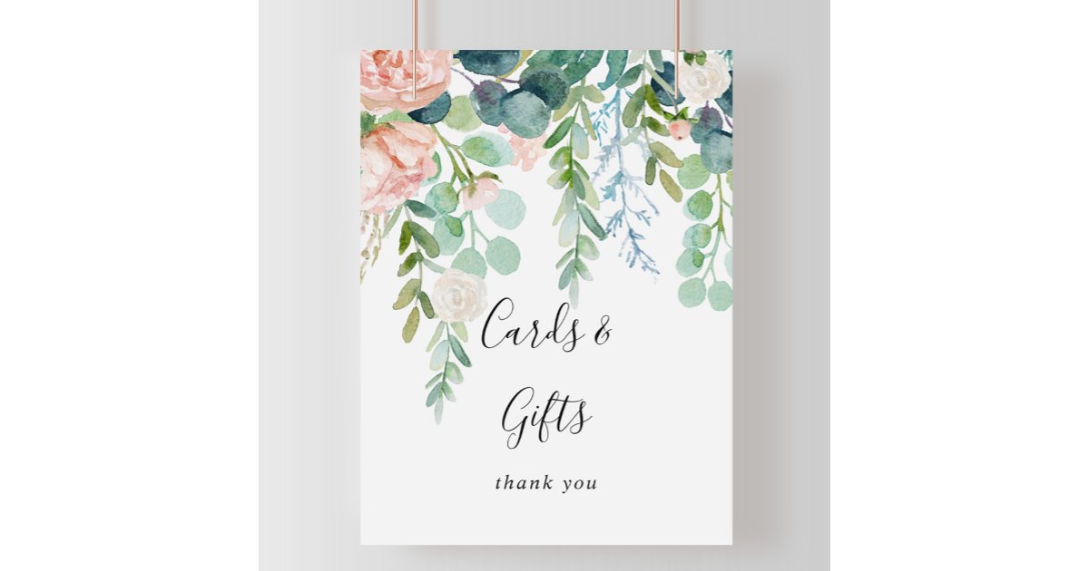 Tropical Floral Cards and Gifts Sign | Zazzle
