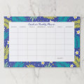 Tropical Floral Custom Desk Pad Monthly Calendar | Zazzle