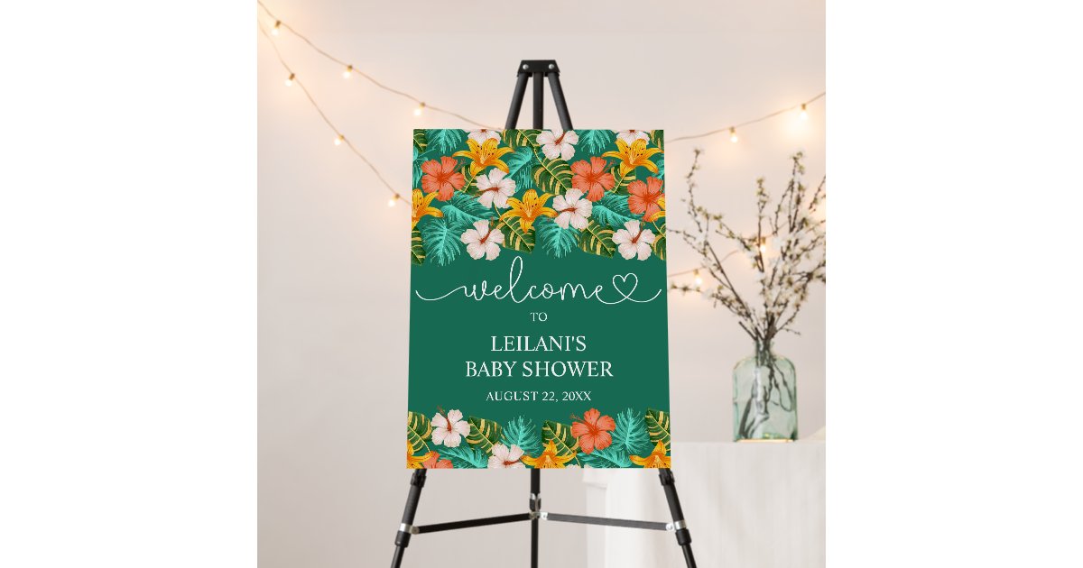 Tropical Floral Hawaiian Aloha Baby S Welcome Sign | Zazzle