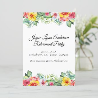 Tropical Floral Retirement Party Program | Zazzle