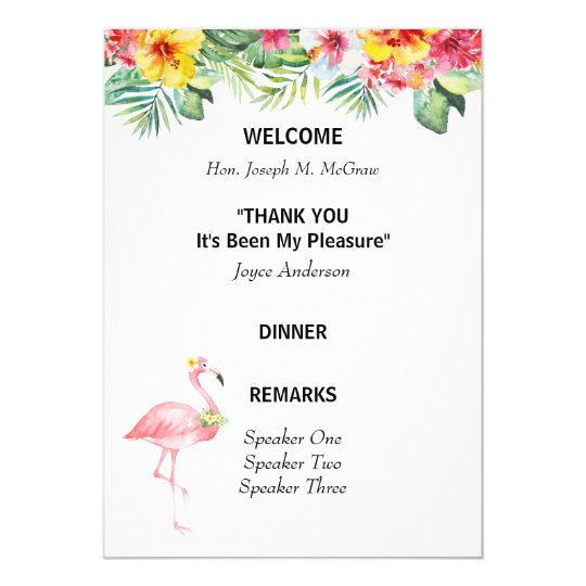 Tropical Floral Retirement Party Program | Zazzle.com