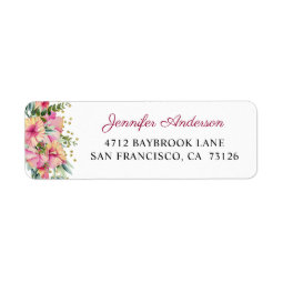 Tropical Floral Return Address Label | Zazzle