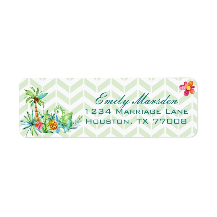 Tropical Floral Return Address Label | Zazzle.com