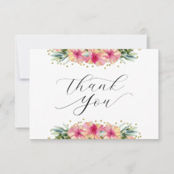 Tropical Floral Thank You Card | Zazzle