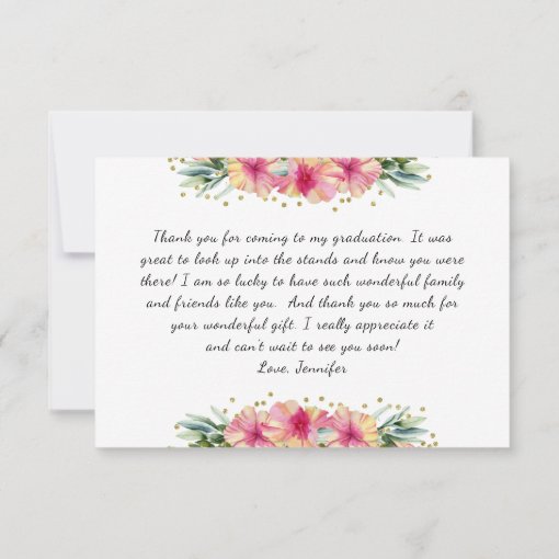 Tropical Floral Thank You Card | Zazzle