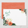 Tropical Floral Thank You Note Cards | Zazzle