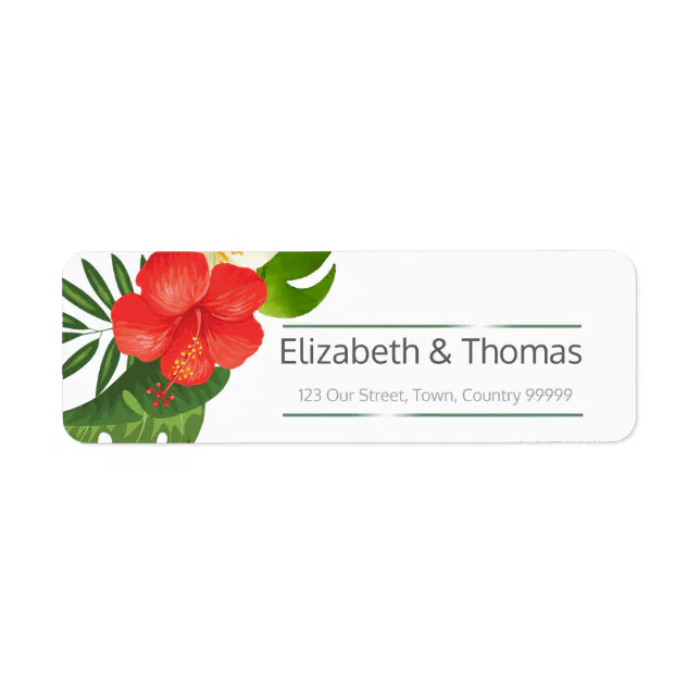 Tropical Floral Wedding Return Address ID475 Label | Zazzle