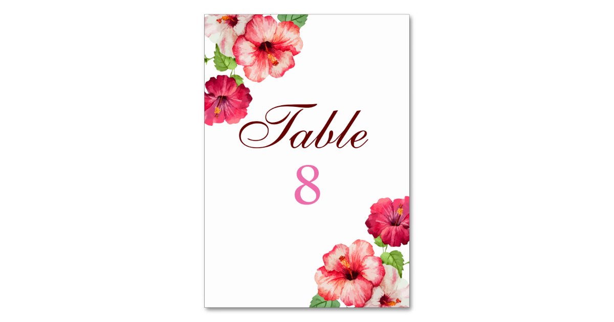Tropical Floral | Wedding Table Number | Zazzle