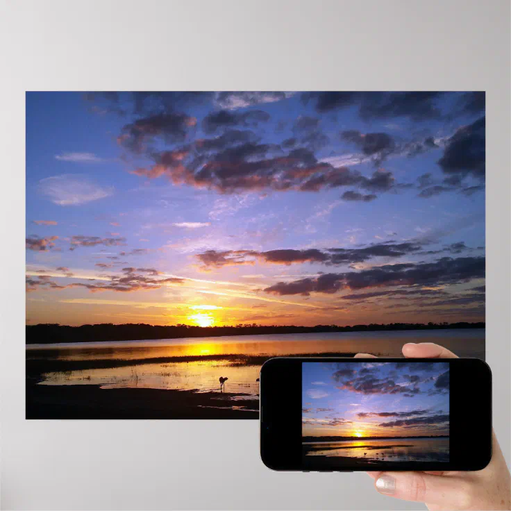 Tropical Florida Sunset Landscape Poster Photo Art | Zazzle