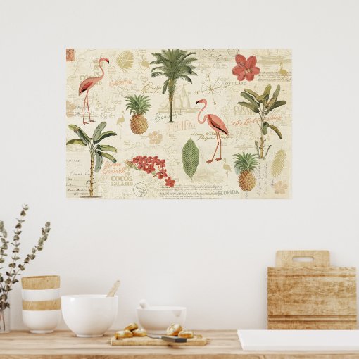Tropical Floridian Pattern Poster | Zazzle