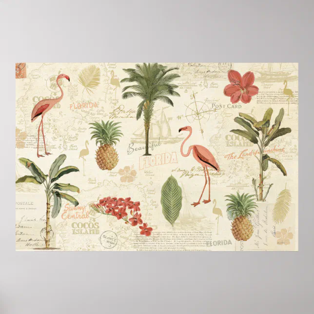 Tropical Floridian Pattern Poster | Zazzle