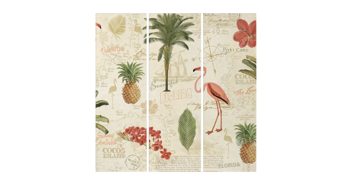 Tropical Floridian Pattern Triptych | Zazzle