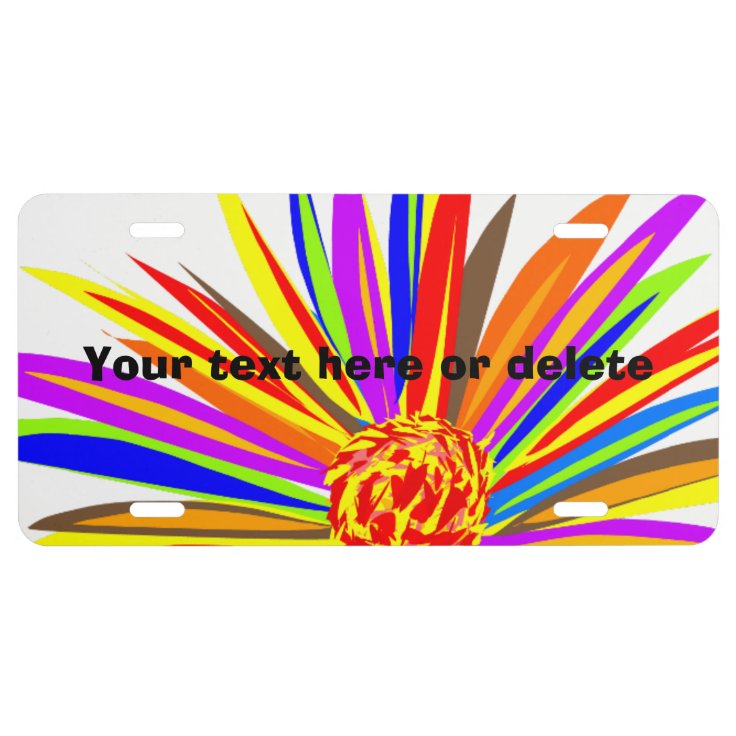 Tropical Flower Front License Plate | Zazzle